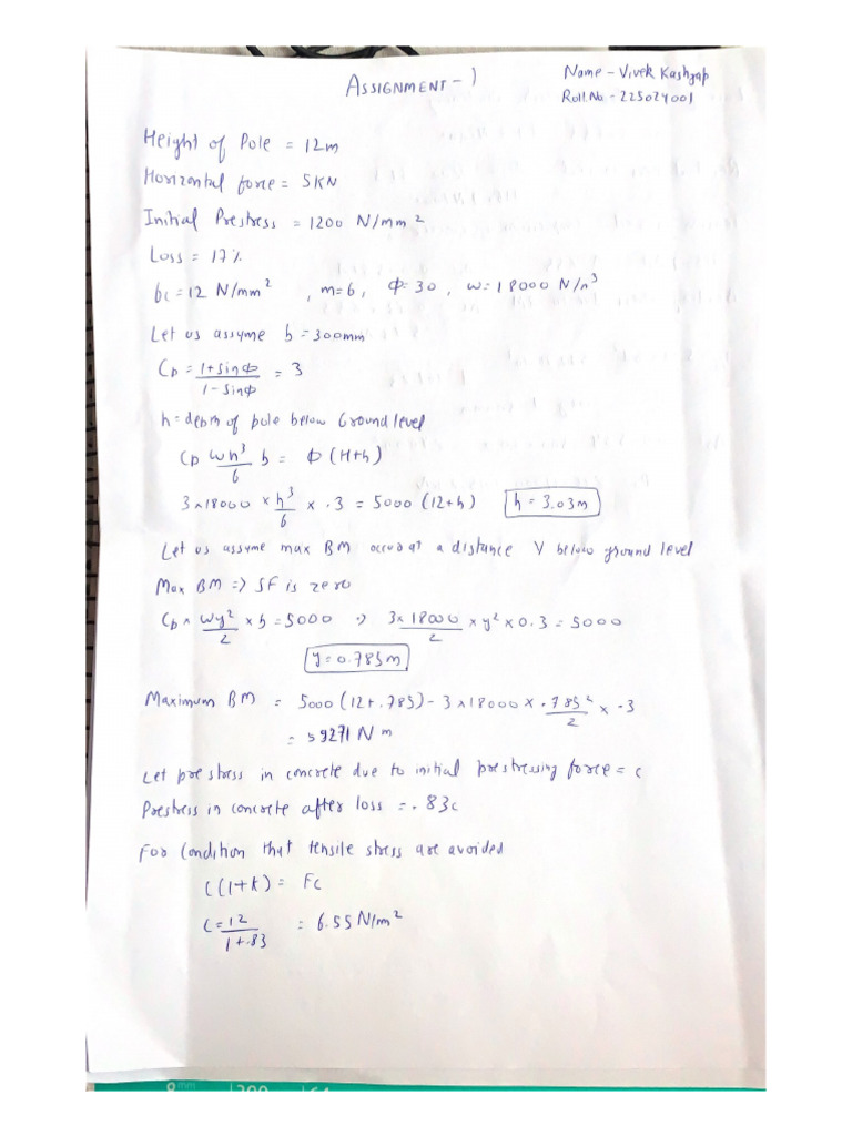 Assign 1 Prestress | PDF