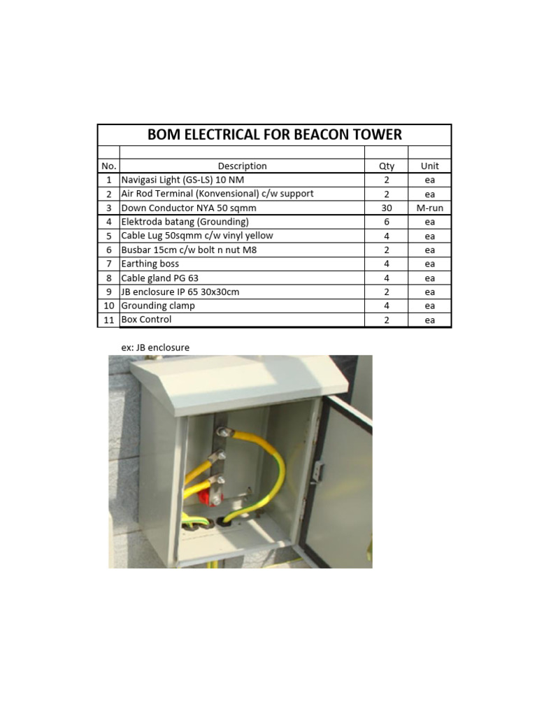 Bom Electrical Beacon Tower Rev 01 | PDF