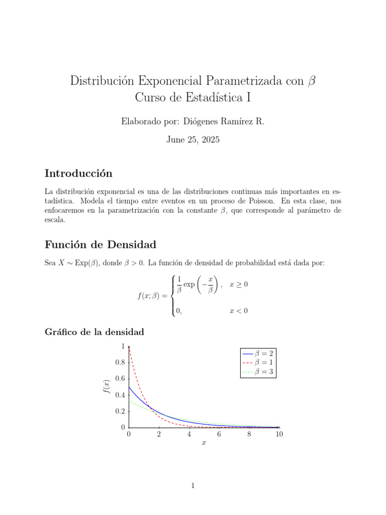 Distribución Exponencial y su Parámetro β | PDF | Teoría de ...