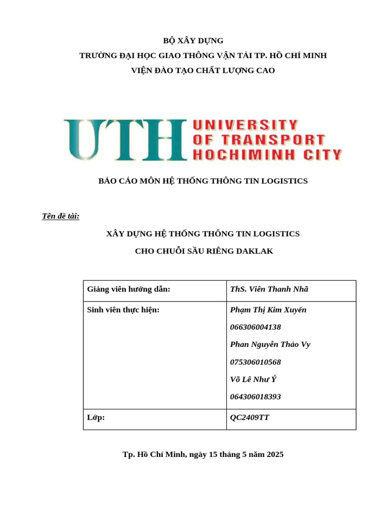 Báo Cáo HTTT Logistics | PDF