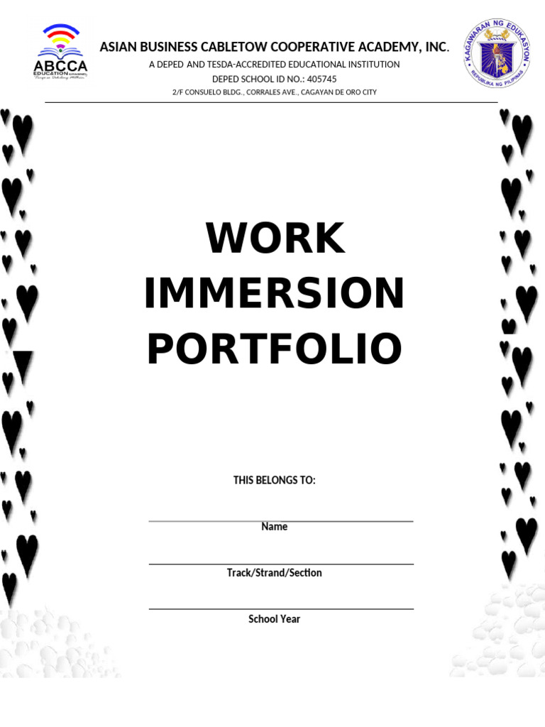 Work Immersion Cover | PDF