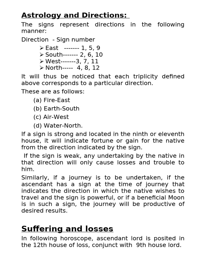 Astrology and Directions | PDF | Planets In Astrology | Hindu Astrology