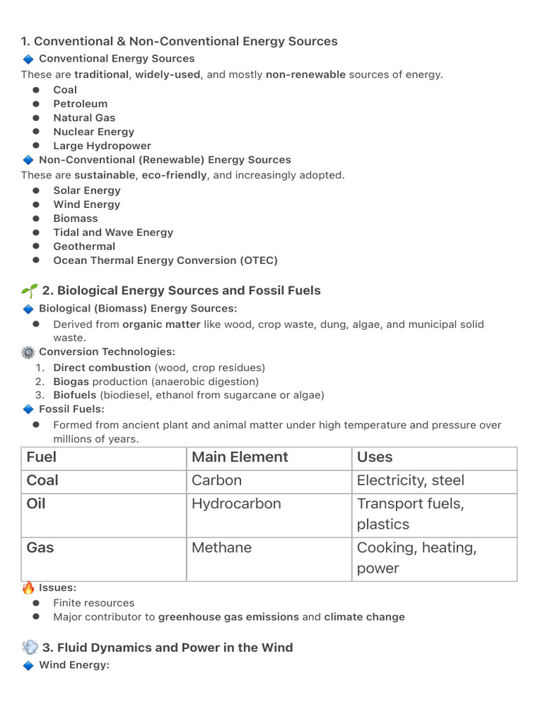 Conventional vs Non-Conventional Energy Sources | PDF | Energy ...