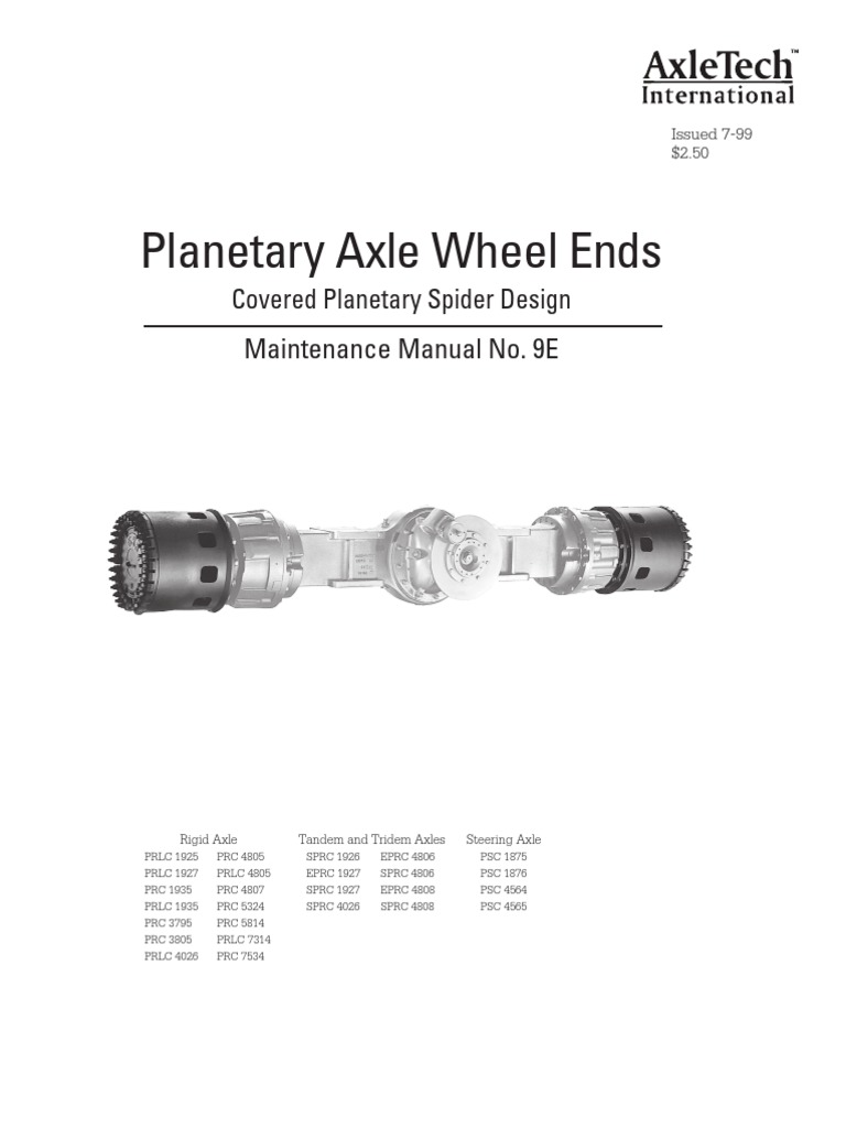 MM - 9E Planetary Axle Wheel Ends | PDF | Axle | Vacuum Cleaner