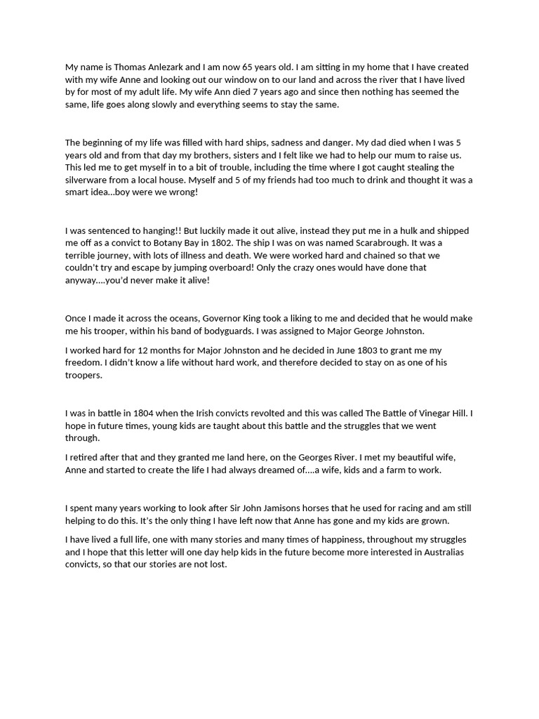 Life Story of a Convict in Australia | PDF