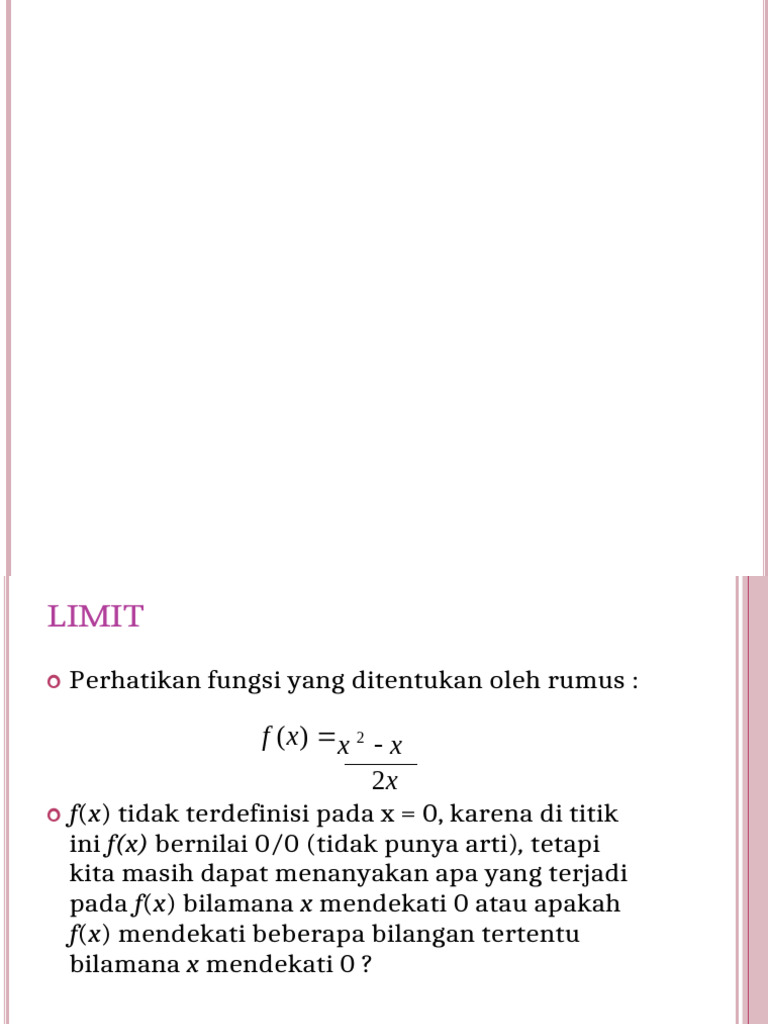 Konsep dan Sifat Limit Fungsi Matematis | PDF
