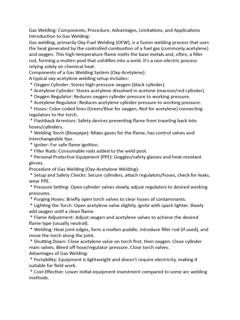 Gas Welding and Types of Flames | PDF | Welding | Construction