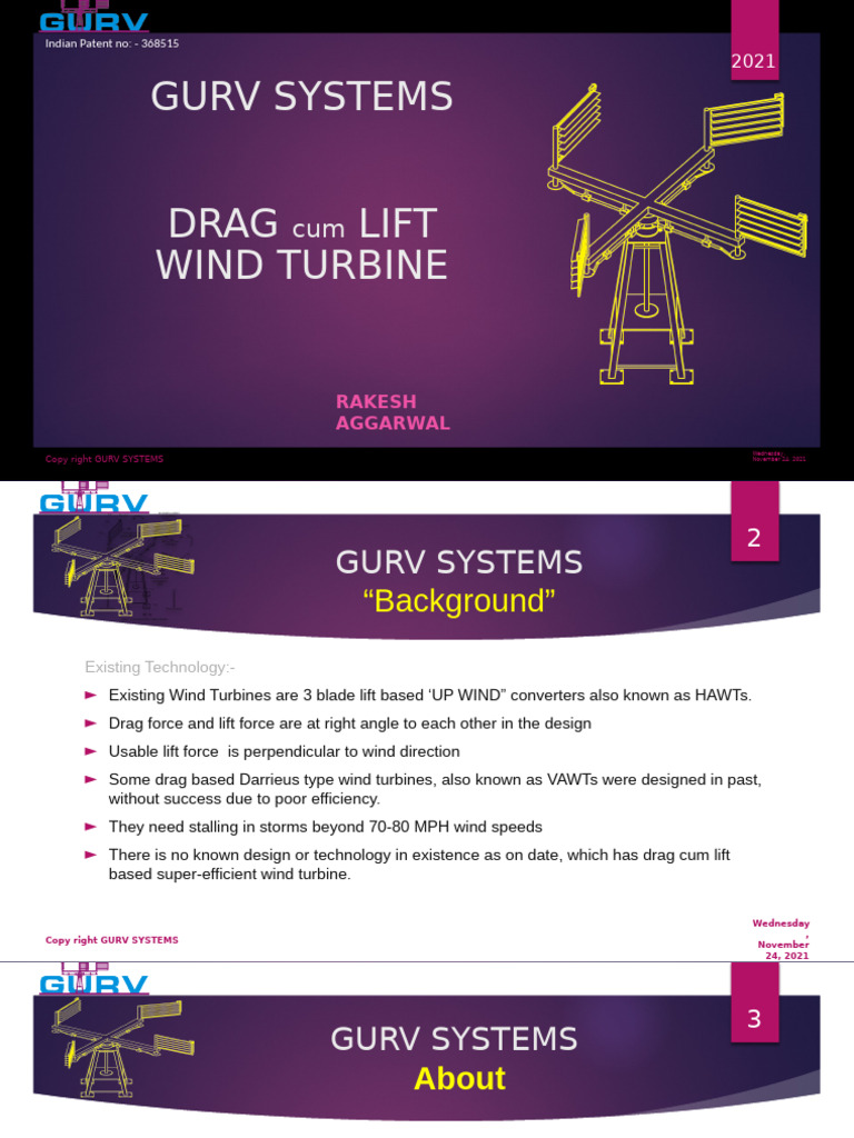 PPT-1 Drag Cum Lift Wind Turbine | PDF | Turbine | Wind Turbine