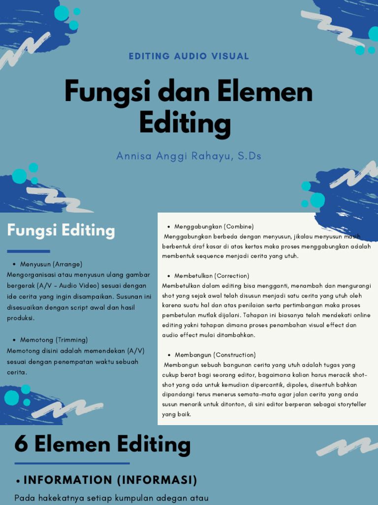Fungsi dan Elemen dalam Editing Video | PDF