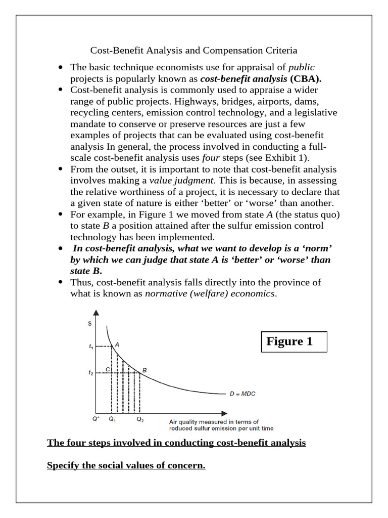 Cost-Benefit Analysis Methodology | PDF | Cost–Benefit Analysis | Net ...