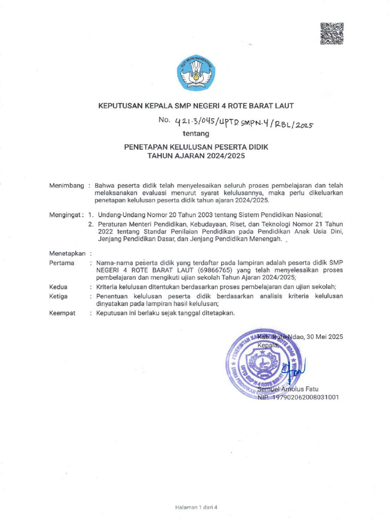 SK Kelulusan 2025 | PDF