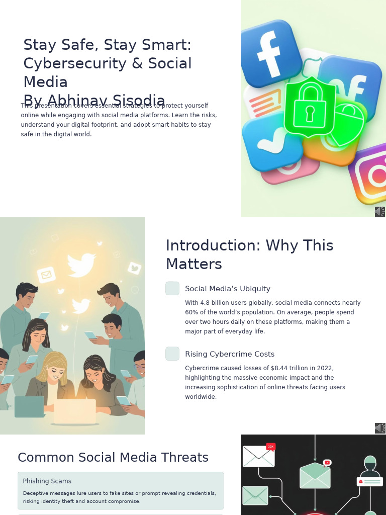 Stay Safe Stay Smart Cybersecurity and Social Media | PDF | Security ...