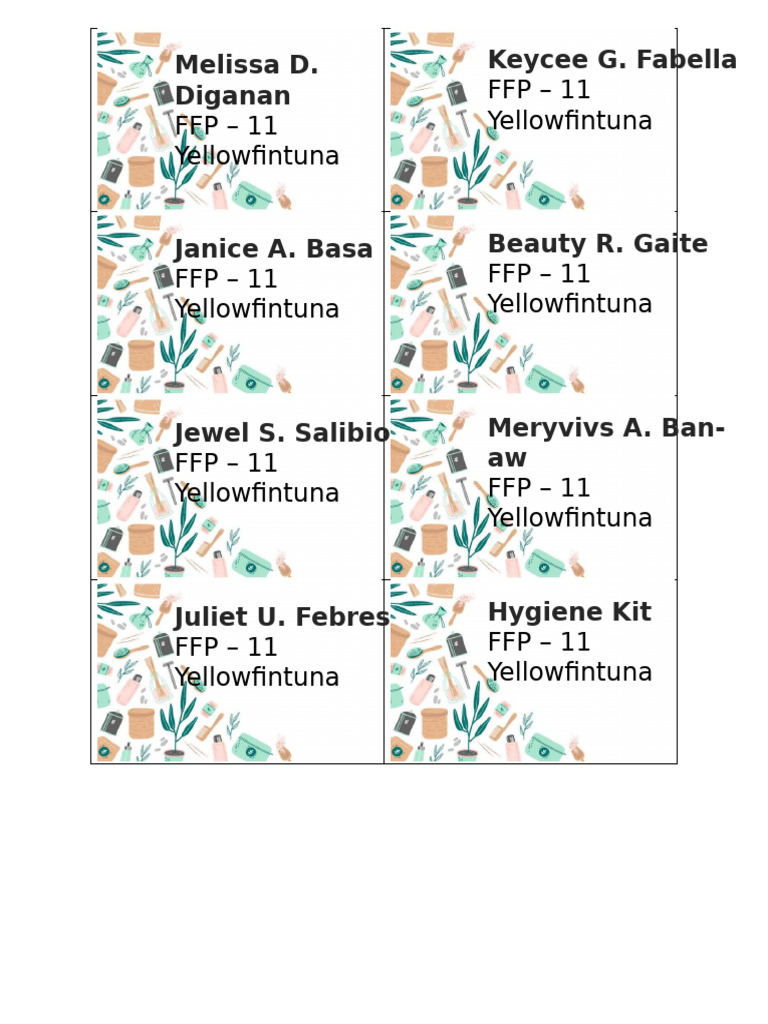 Hygiene Kit Label | PDF