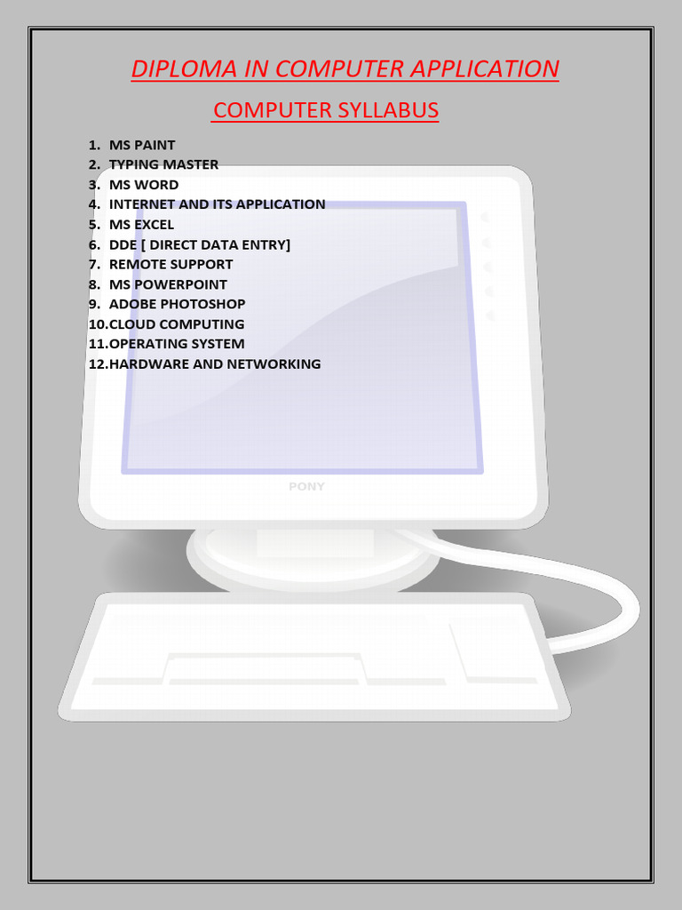 Computer Application Diploma Syllabus | PDF