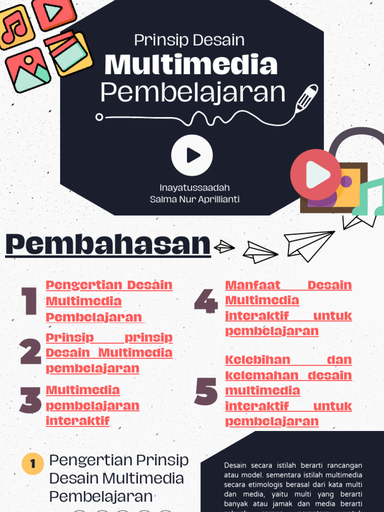 Prinsip Desain Multimedia Pembelajaran | PDF
