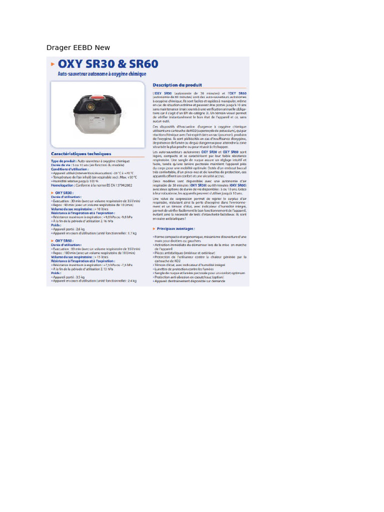 Drager EEBD New | PDF