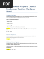 Class 10 Science: Ch 1 Notes on Reactions | PDF