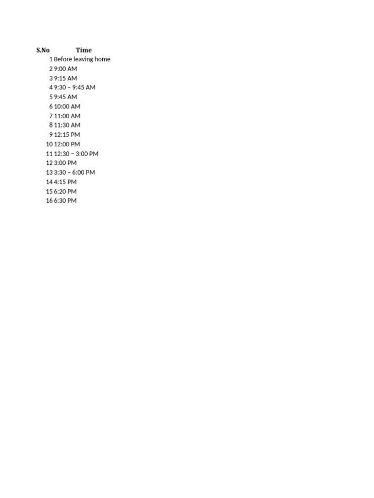 Daily Work Routine Tracker | PDF