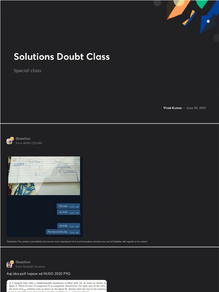 Solutions Doubt Class No Anno | PDF