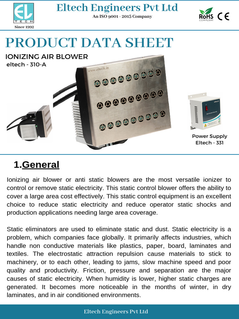 Blower 310-A Data Sheet | PDF | Power Supply | Mains Electricity