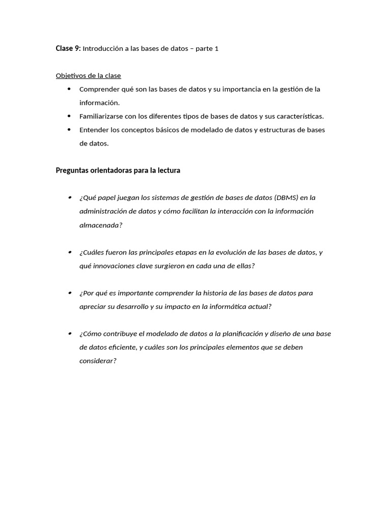 Clase 9 - Lectura | PDF | Bases de datos | SQL