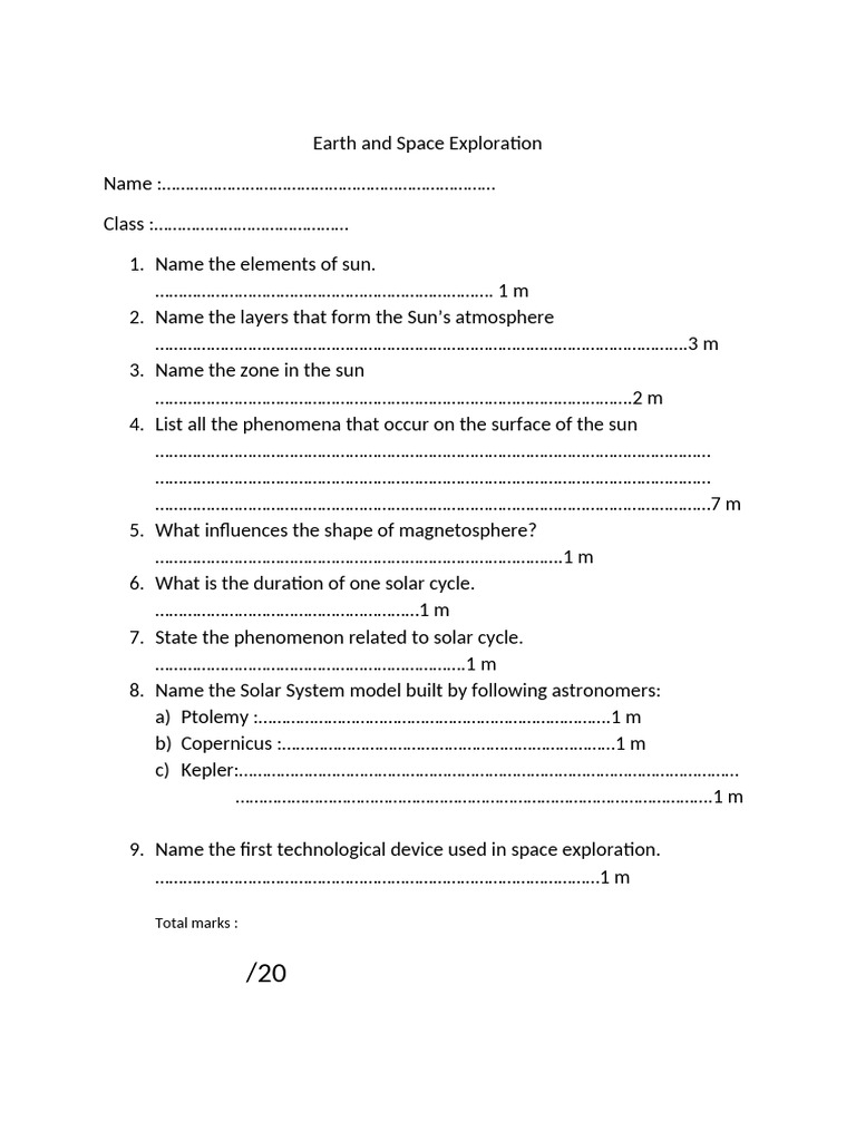 Earth and Space Exploration | PDF