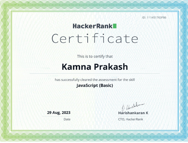 Javascript Basic Certificate | PDF