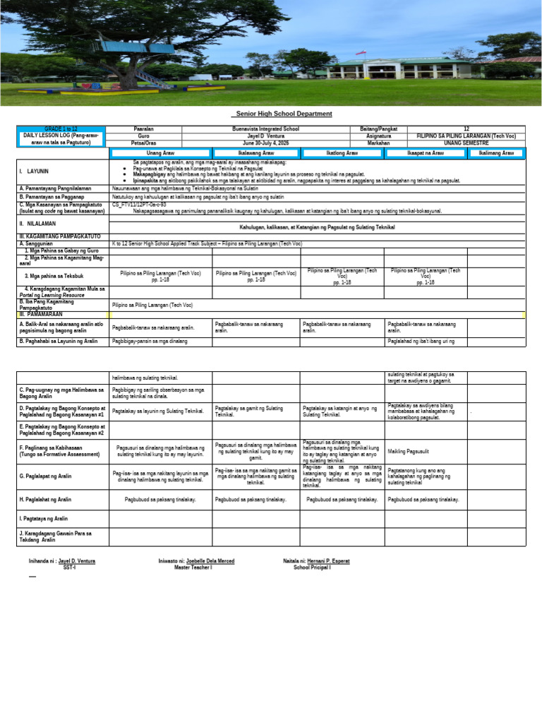 Q1 Week 2 Filipino Tech Voc | PDF