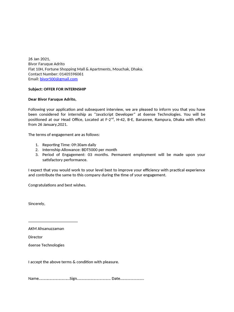 Appointment Letter | PDF