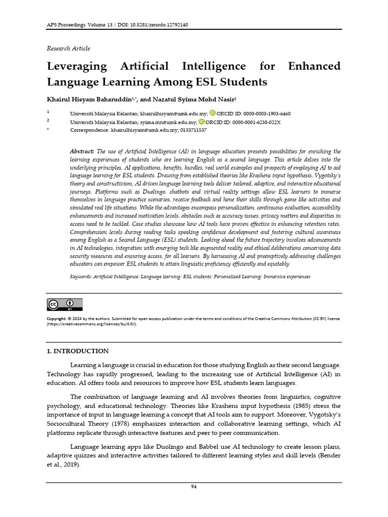 Leveraging Artificial Intelligence for Enhanced Language Learning Among ...