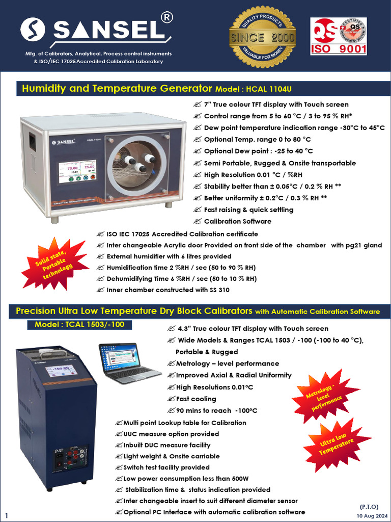 Calibration Solutions for Temperature & Humidity | PDF | Humidity