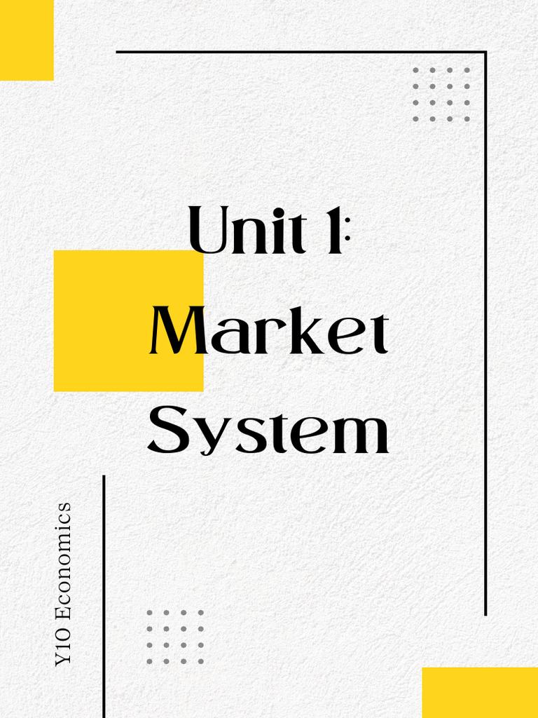 Unit 1 Market System | PDF