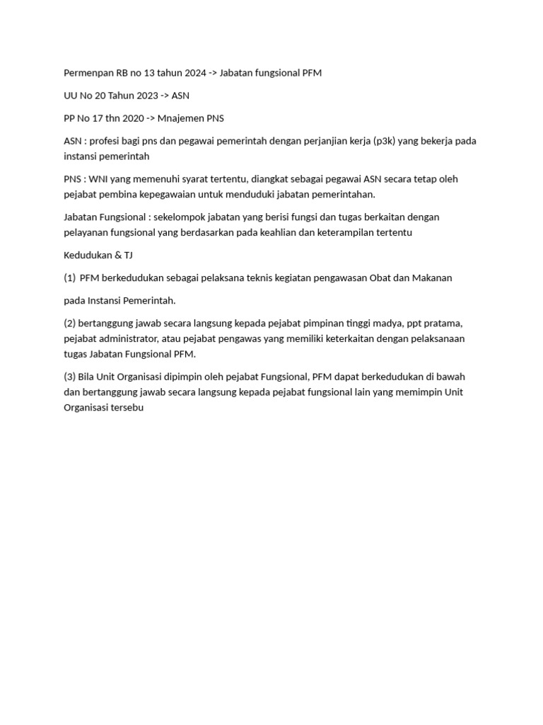 Permenpan RB 19 2024 - PFM | PDF