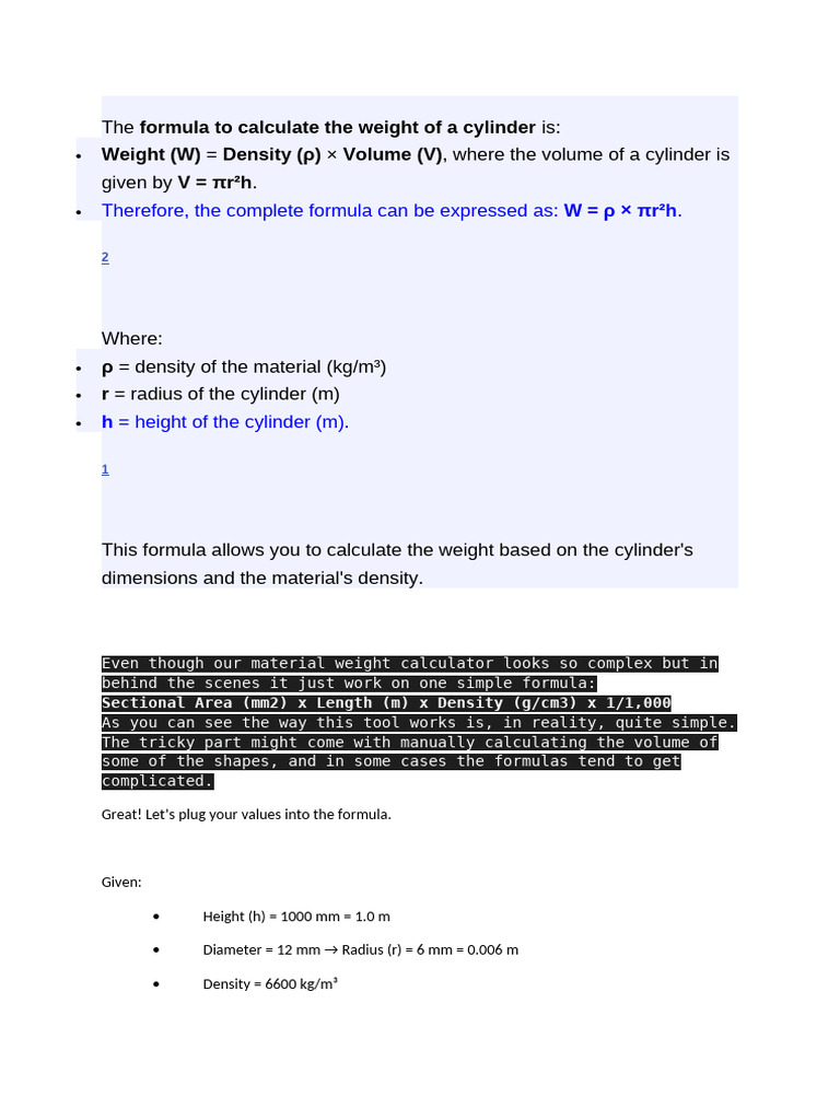 Steel Weight Calculation | PDF