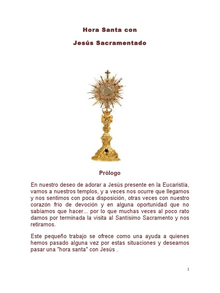 Hora Santa Con Jesús Sacramentado | PDF | eucaristía | Oración