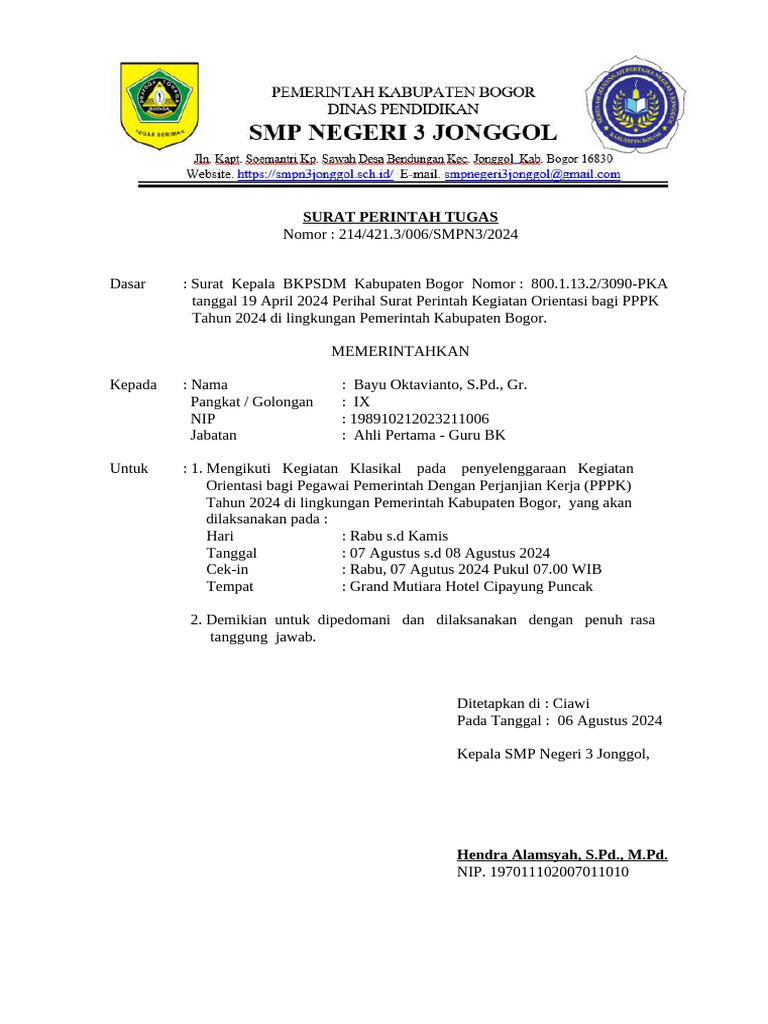 02 Surat Tugas MOOC | PDF