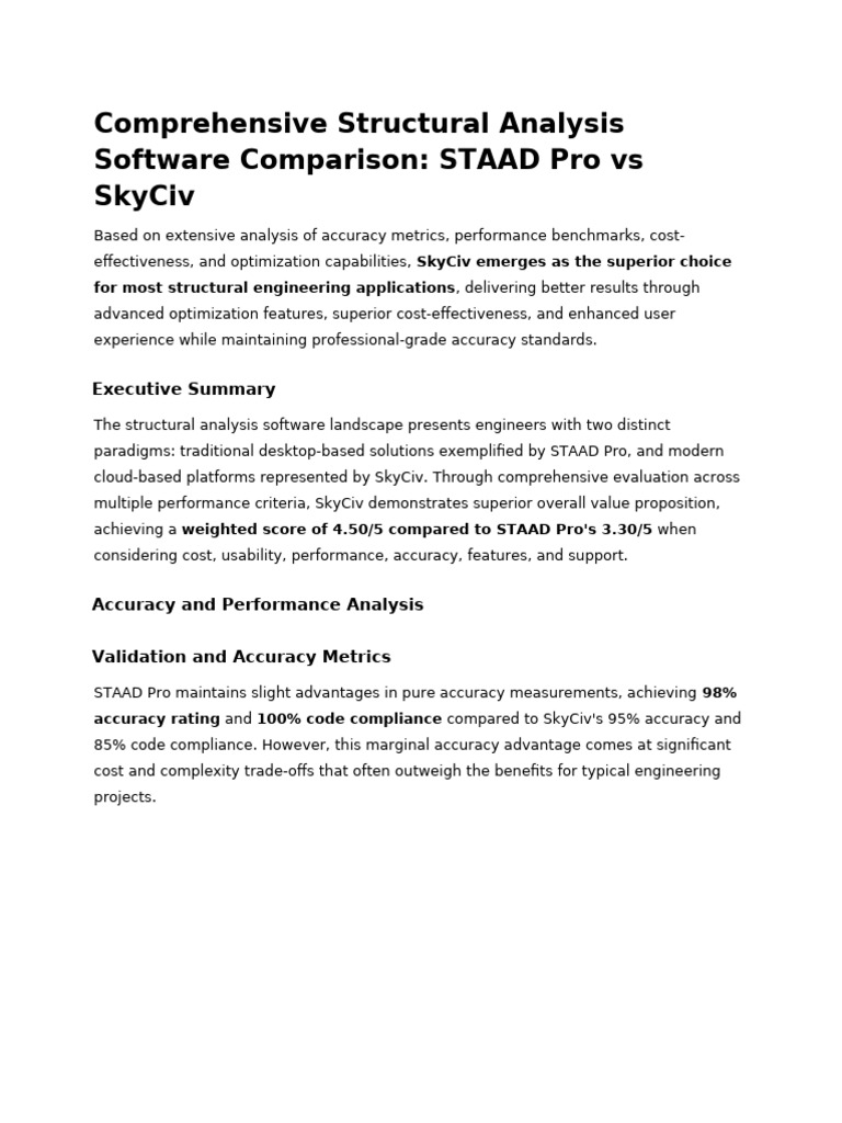 Comprehensive Structural Analysis Software Compari Pdf Program 8013