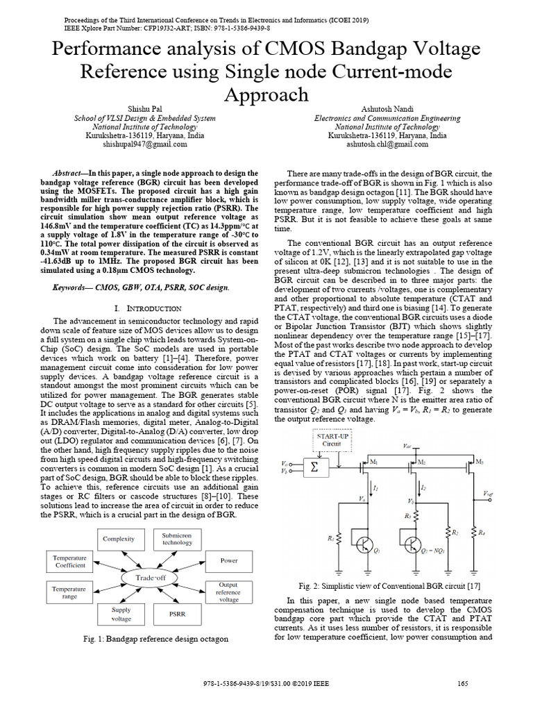 CMOS Bandgap Voltage Reference Design | PDF | Bipolar Junction ...