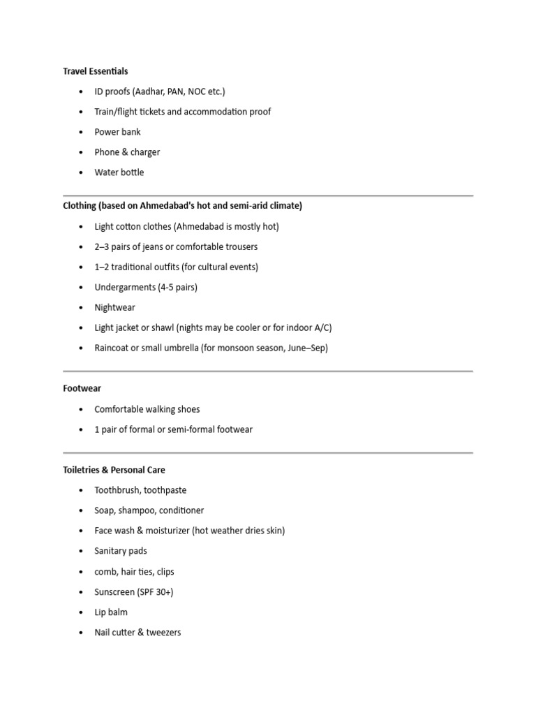 Travel Essentials | PDF