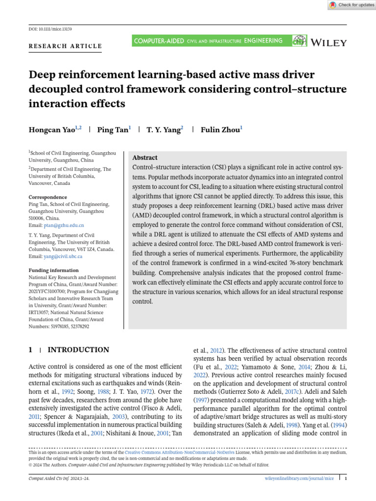 DRL-Based Control for Active Mass Drivers | PDF | Applied Mathematics ...