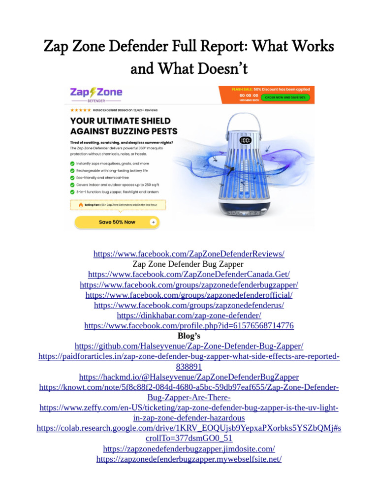 Zap Zone Defender Bug Zapper | PDF