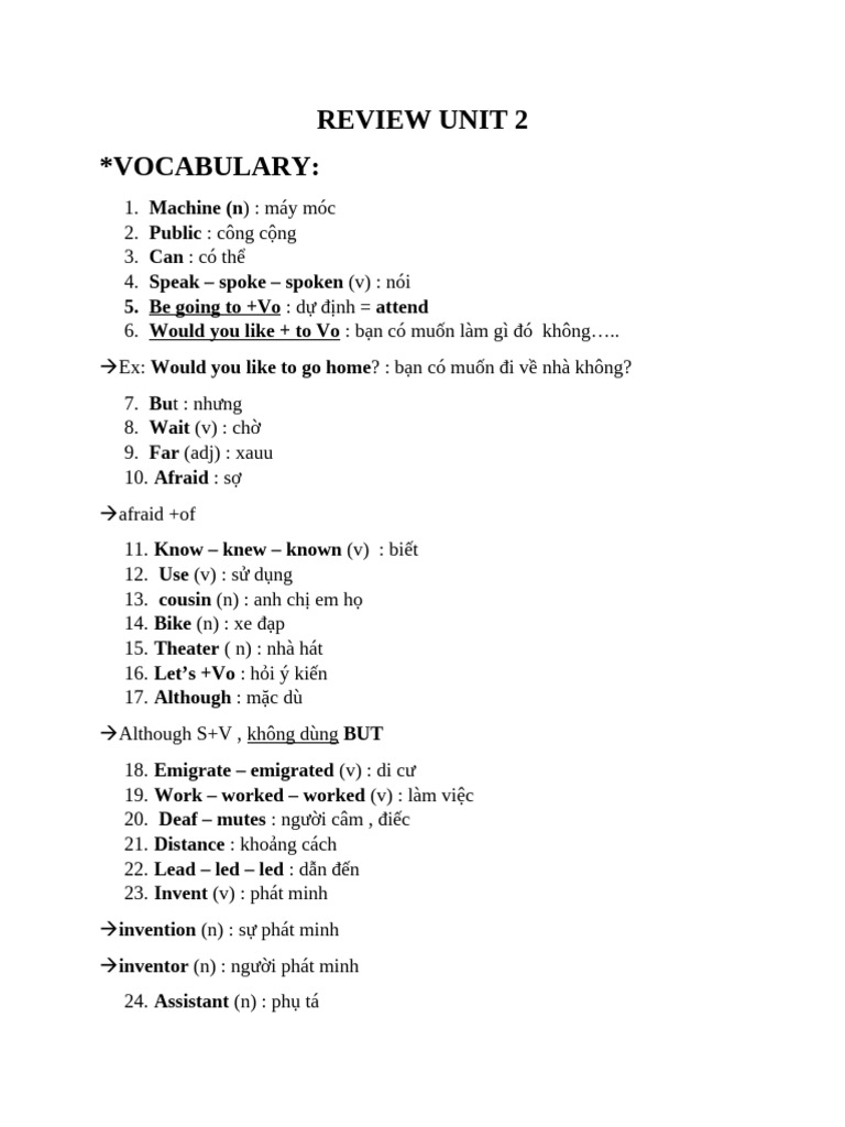 Review Unit 2 | PDF