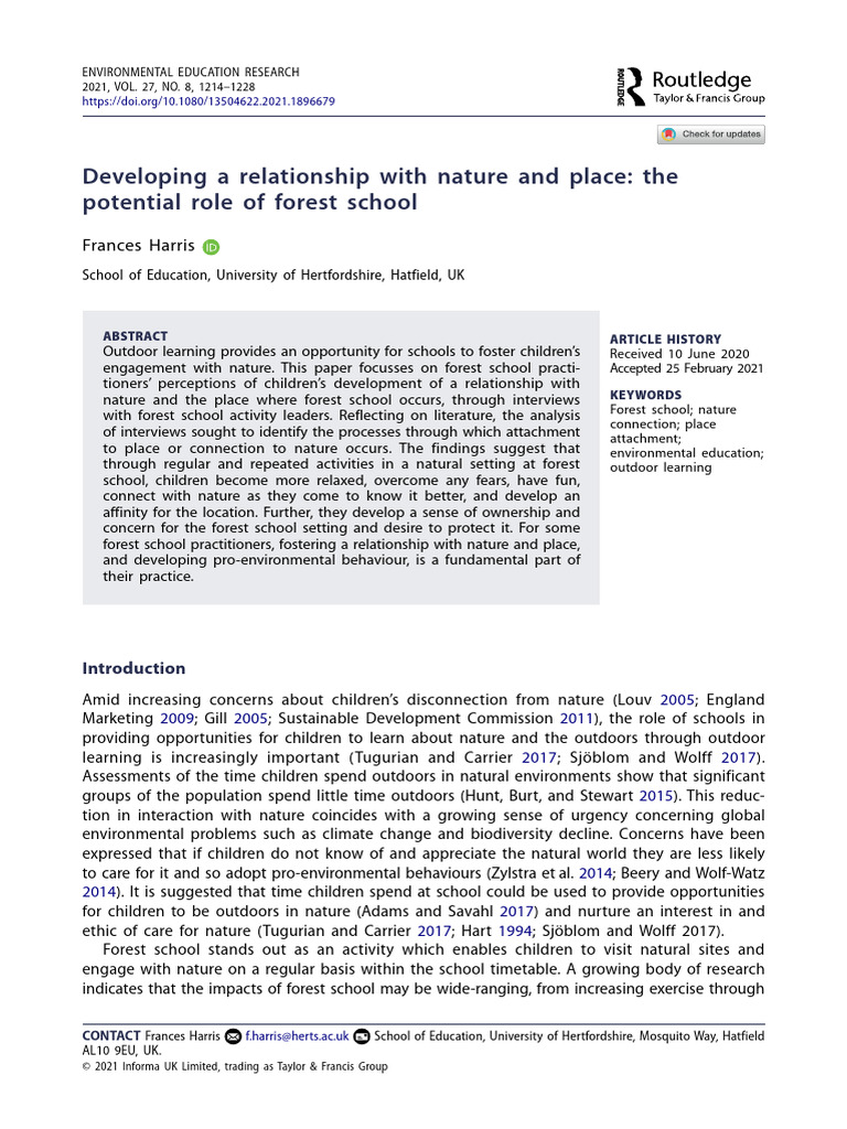 Forest School's Impact on Nature Connection | PDF | Attachment Theory ...
