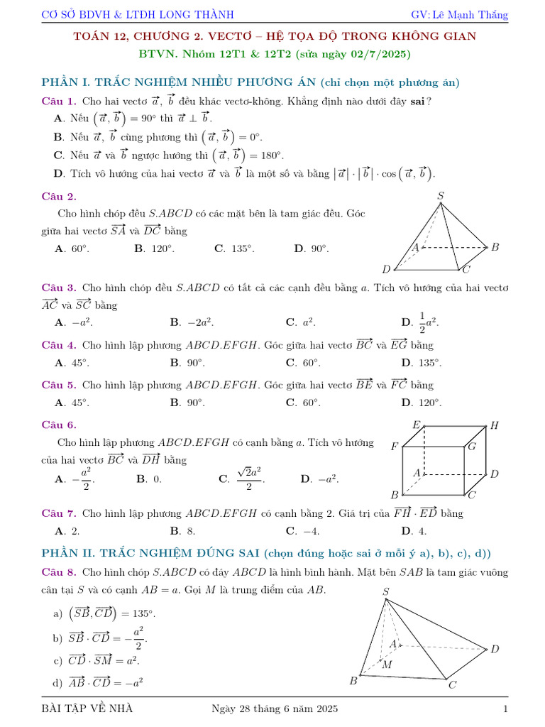 2026 BTVN 12T 2 P2 | PDF