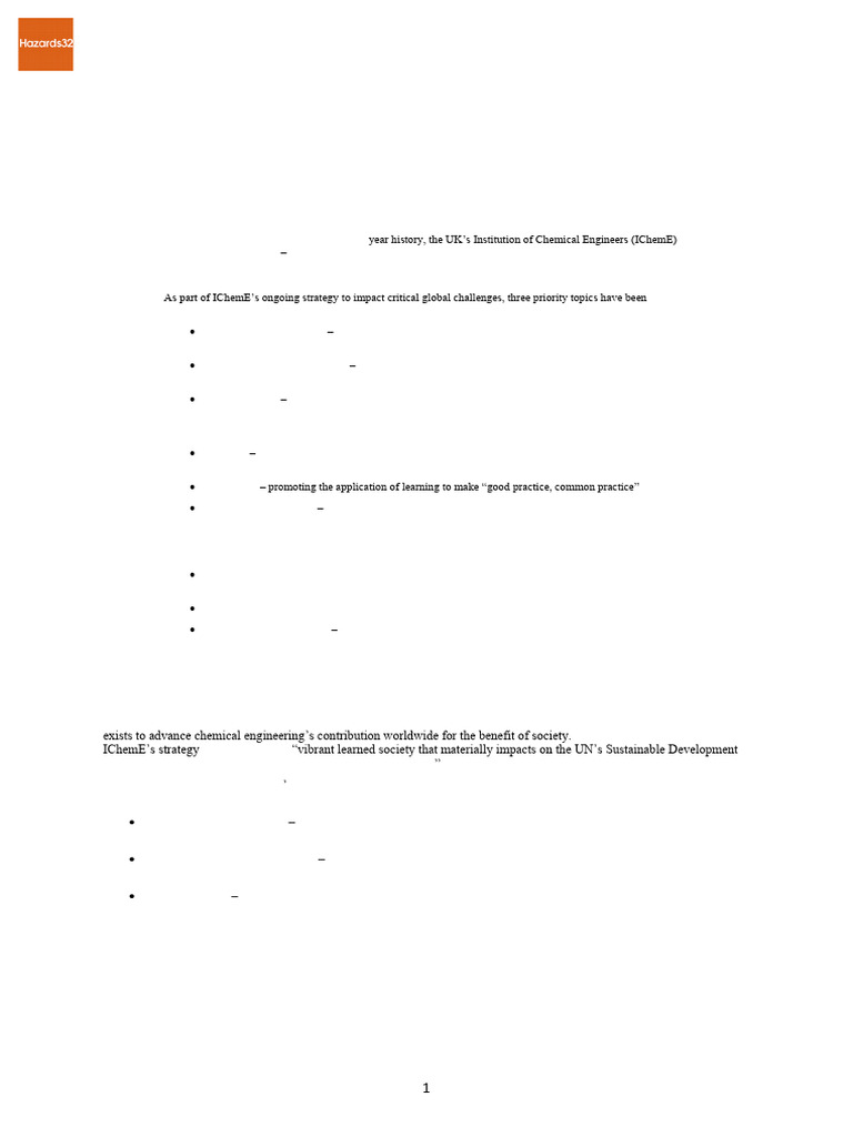 IChemE Major Hazards Management Update | PDF | Sustainability ...