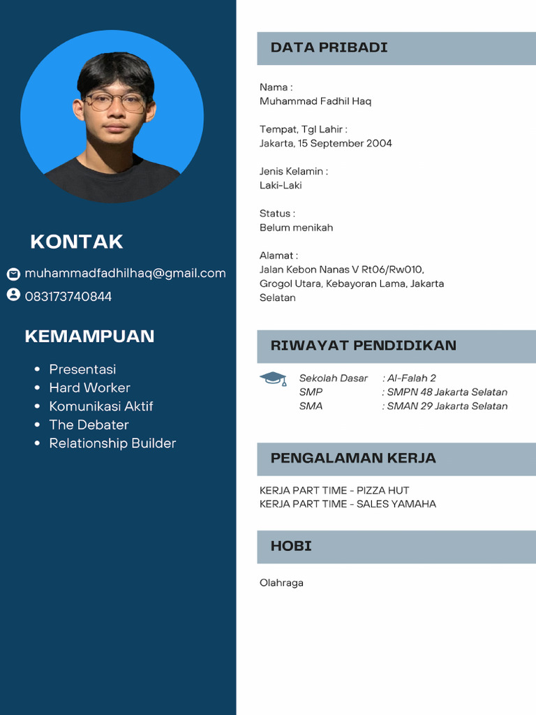 Blue Light Blue Color Blocks Flight Attendant CV | PDF
