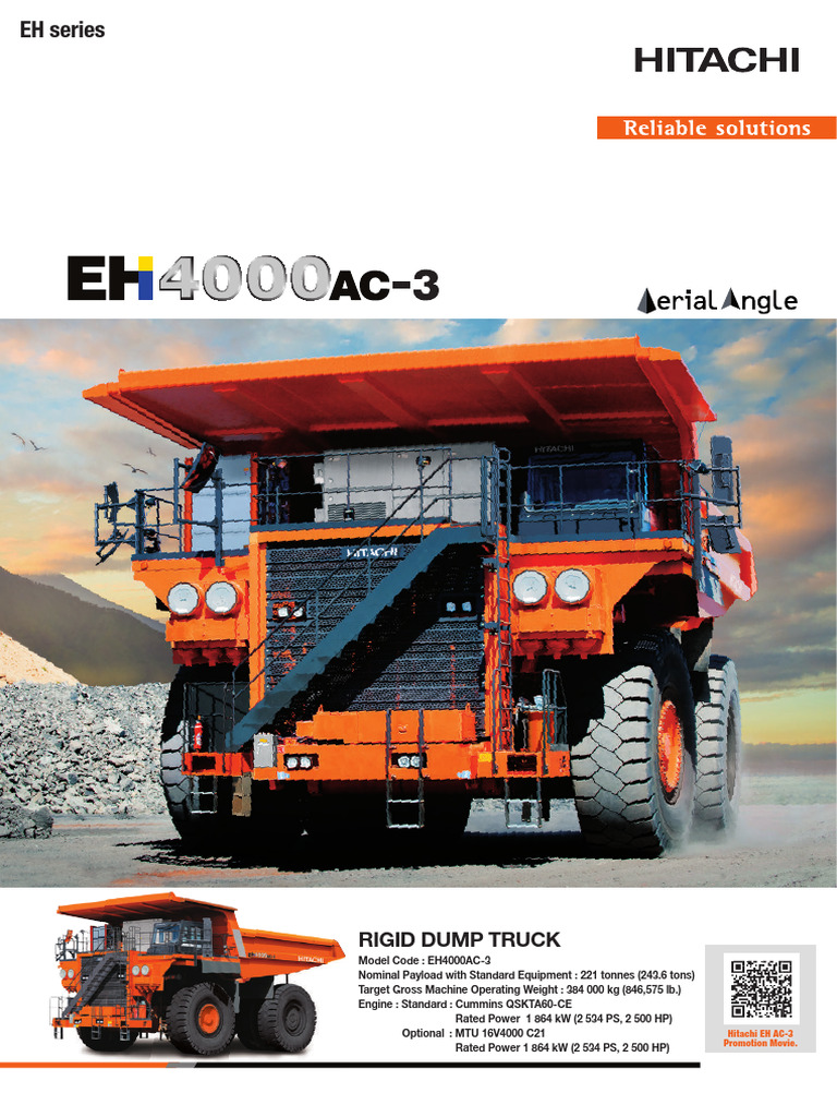 Hitachi EH4000AC-3 Dump Truck Specs | PDF | Engines | Truck