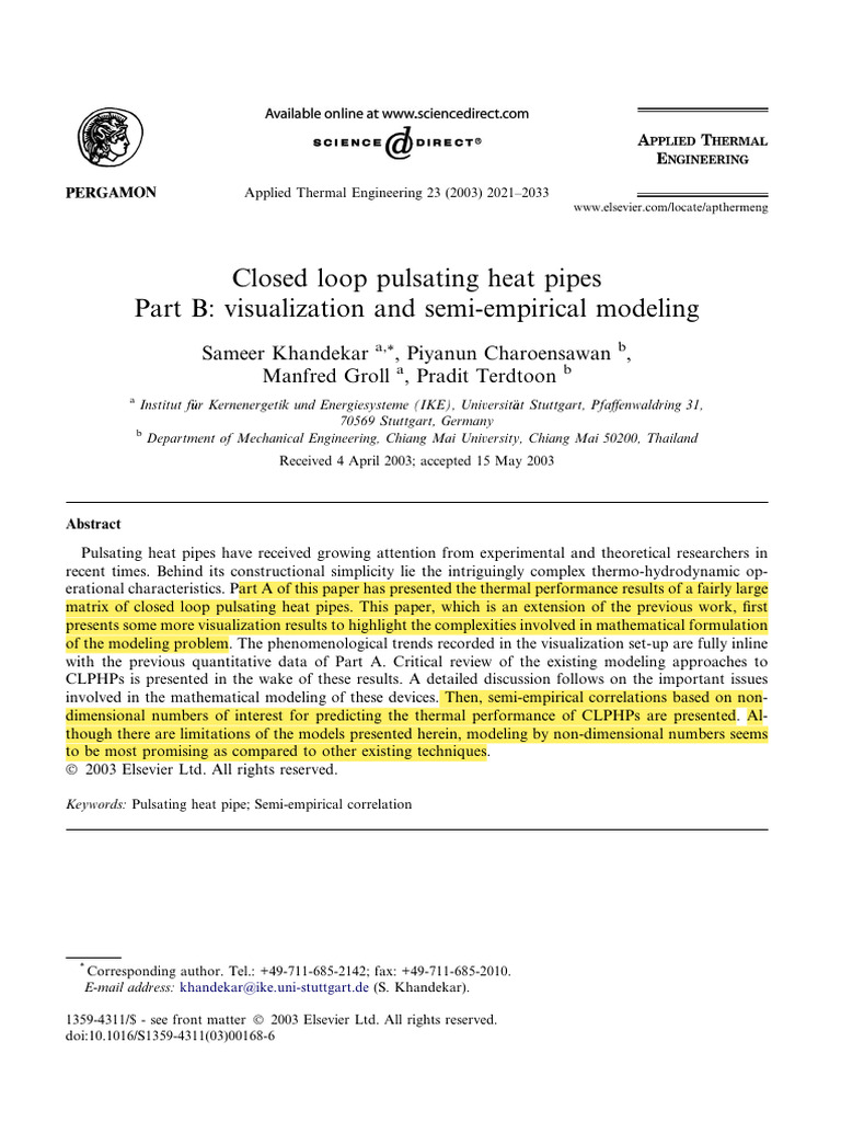 Modeling Closed Loop Pulsating Heat Pipes | PDF | Heat Transfer | Boiling