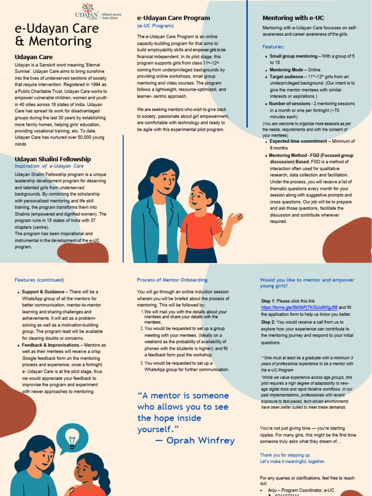 E-Udayan Care & Mentoring | PDF | Mentorship | Education Theory