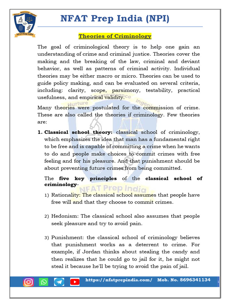 Theories of Criminology NPI | PDF | Crimes | Crime & Violence